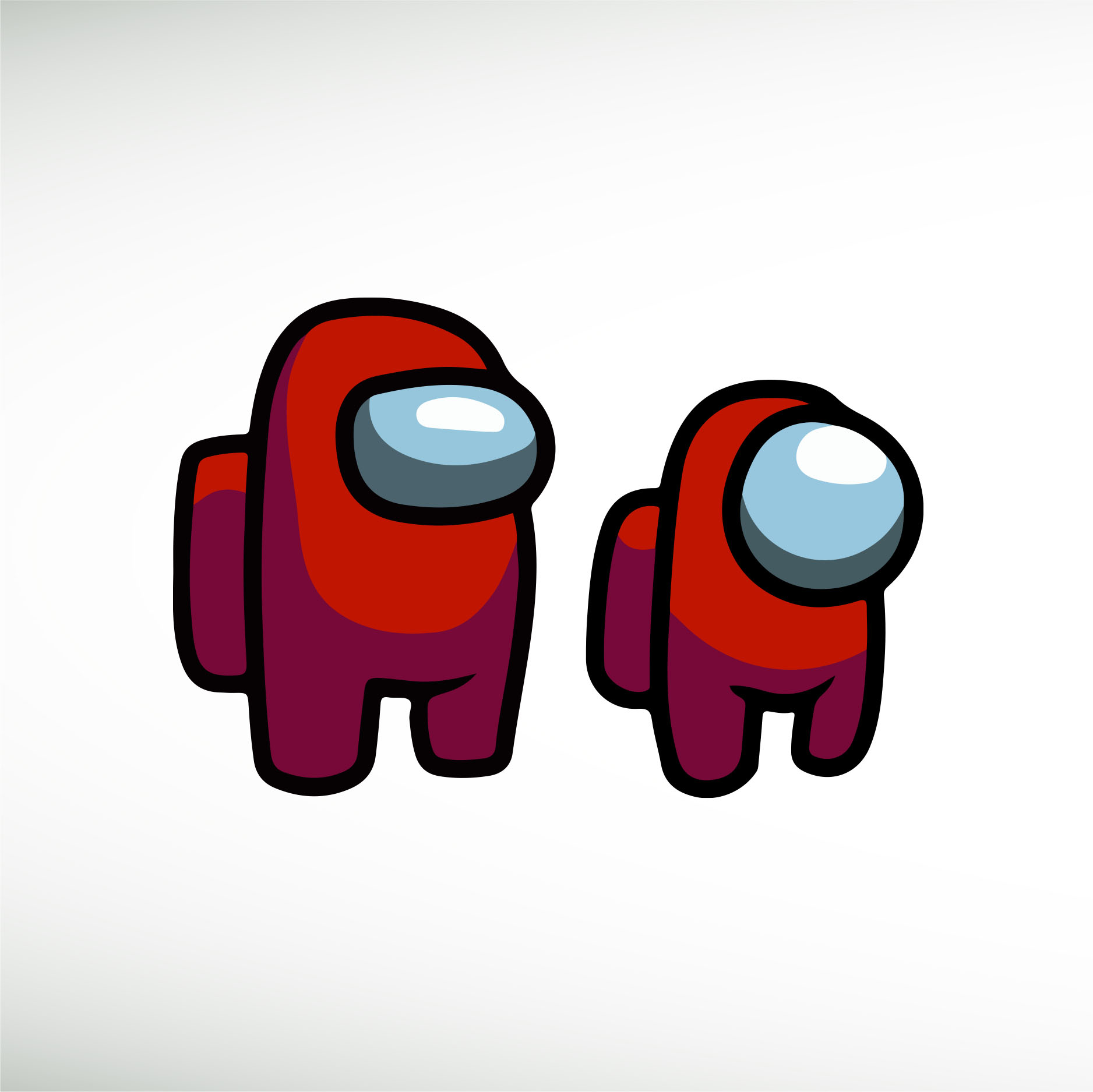 Vector: Among Us Red And Mini Crewmate Vector Free Download